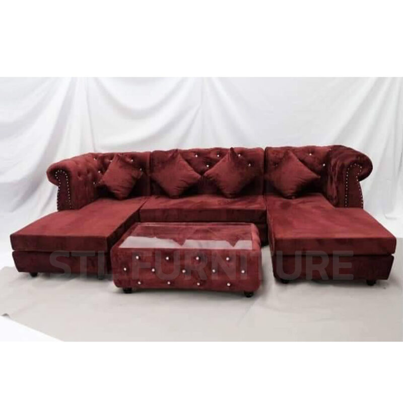 ชุดโซฟาพร้อมโต๊ะกลาง รุ่น BOBBY RED - STLFurniture